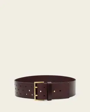 ALLSAINTS Lou Wide Leather Belt - Brown