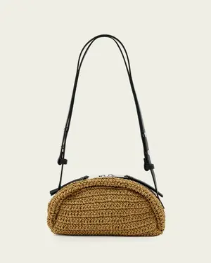 ALLSAINTS Rosalie Arc Woven Crossbody Bag - Brown