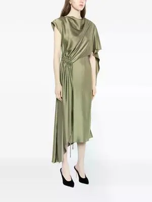 Amsale Draped Midi Dress