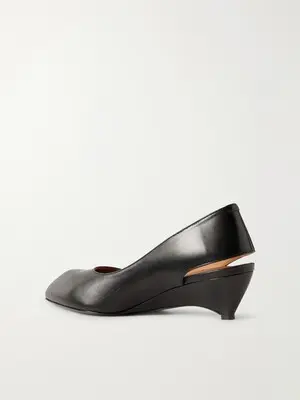JIL SANDER Leather Slingback Pumps - Black
