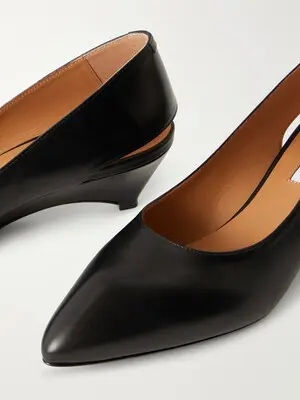 JIL SANDER Leather Slingback Pumps - Black