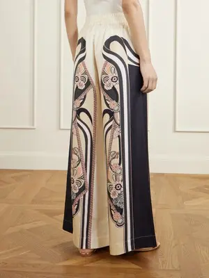 La DoubleJ Palazzo Printed Silk-twill Pants