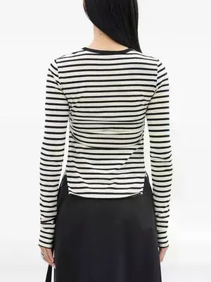 ANN DEMEULEMEESTER Oke Striped Jersey Top - Neutrals