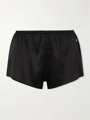 Eterne Lane Silk-blend Satin Shorts - Black