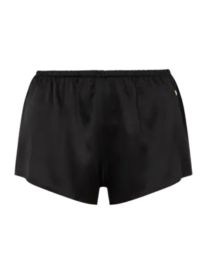Eterne Lane Silk-blend Satin Shorts - Black