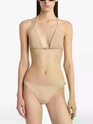 COURREGES Buckle-detail Triangle Bikini - Neutrals