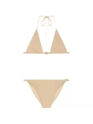 COURREGES Buckle-detail Triangle Bikini - Neutrals