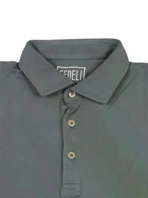 Fedeli Short-sleeved Cotton Polo Shirt - Green