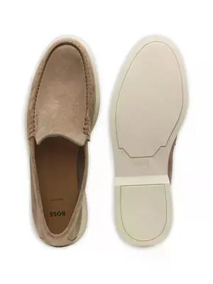 BOSS Sienne Suede Slip-on Loafers - Neutrals