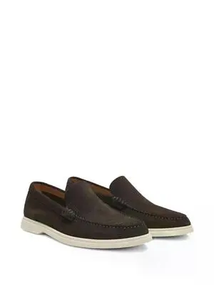 BOSS Suede Slip-on Loafers - Brown