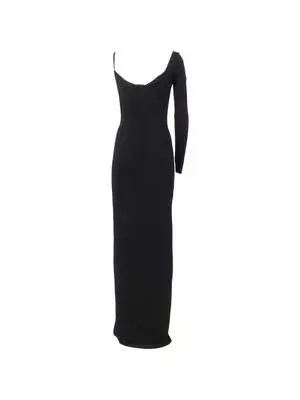 Elisabetta Franchi Asymmetric Crêpe Jersey Evening Dress - Black