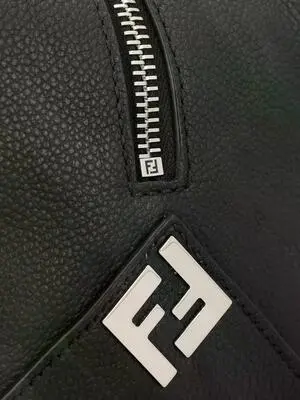 Fendi Lui Leather Wash Bag - Black