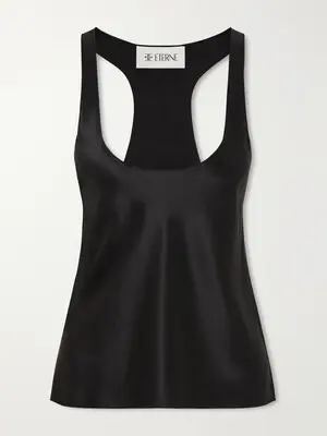 Eterne Hedi Silk-blend Satin Tank - Black