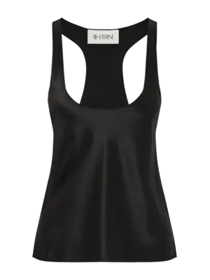 Eterne Hedi Silk-blend Satin Tank - Black