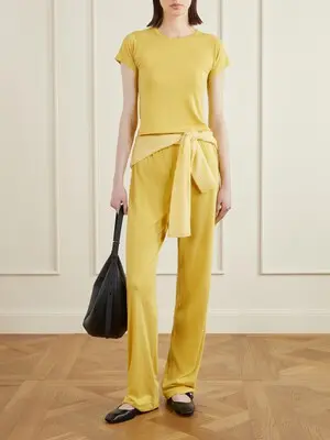 Eterne Lounge Cotton And Modal-blend Jersey Straight-leg Pants