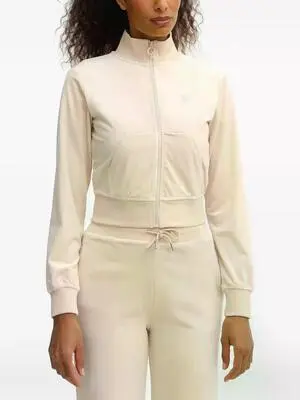 Guess Rhinestone-embellished Zip-up Sweatshirt - Neutrals