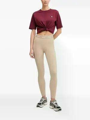 Guess Alba Logo-waistband Leggings - Neutrals