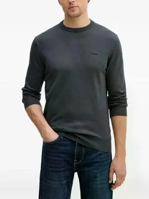 Guess Logo Embroidered Long Sleeve Sweatshirt