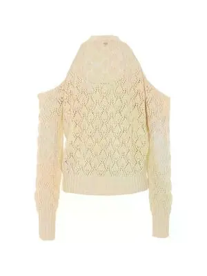 ANIYE BY Cut-out Diamond Pattern Sweater - Neutrals
