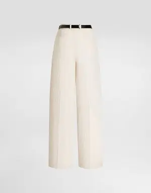 Dolce & Gabbana Rustic Cotton And Linen Canvas Trousers - White