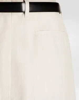 Dolce & Gabbana Rustic Cotton And Linen Canvas Trousers - White
