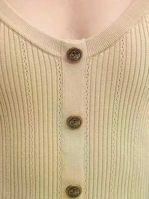 Guess Emmie Button Ribbed Top