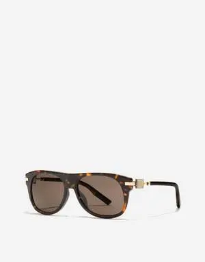 Dolce & Gabbana Metal Plaque Sunglasses - Brown