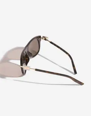 Dolce & Gabbana Metal Plaque Sunglasses - Brown