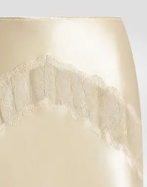 Dolce & Gabbana Silk Satin Skirt - Beige