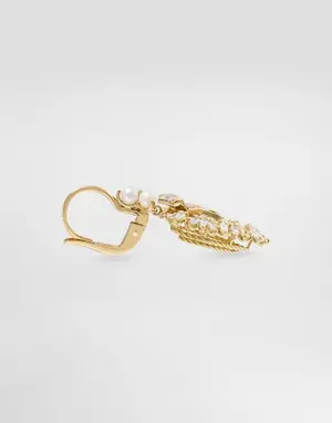 Dolce & Gabbana Devotion Diamond And Pearl Earrings - Gold