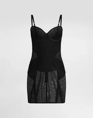 Dolce & Gabbana Stretch Tulle Mini Dress - Black