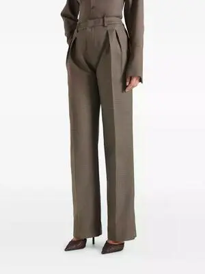 Manière De Voir Julie Houndstooth Pleated Wide Leg Trousers