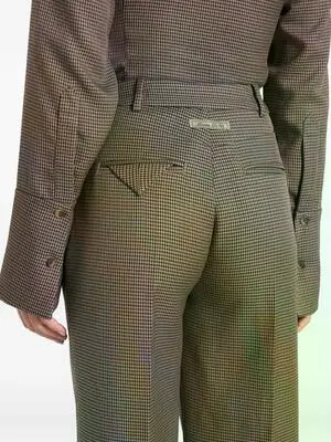 Manière De Voir Julie Houndstooth Pleated Wide Leg Trousers