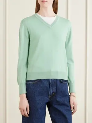 &daughter Slim Cashmere And Cotton-blend Sweater - Green