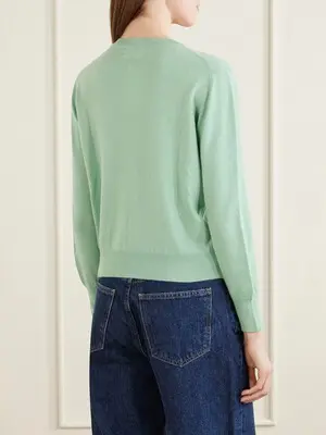 &daughter Slim Cashmere And Cotton-blend Sweater - Green