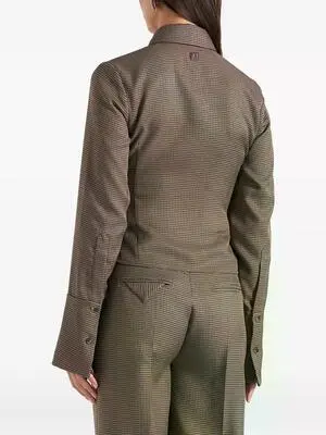 Manière De Voir Maniere De Voir Houndstooth Fitted Shirt - Brown