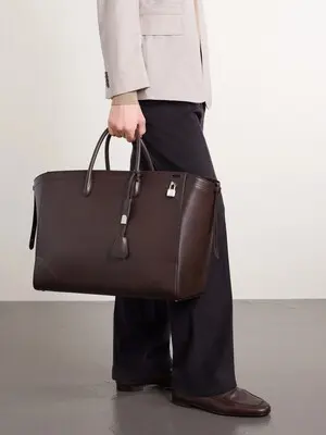 Dunhill Century 45 Patina-leather Weekend Bag