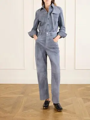 Bottega Veneta Suede Shirt - Blue