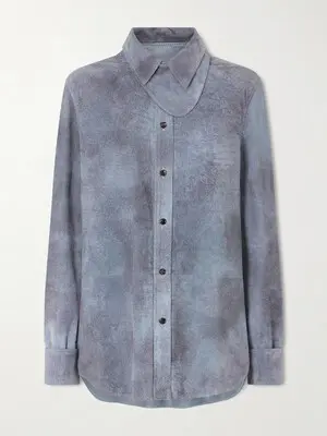Bottega Veneta Suede Shirt - Blue