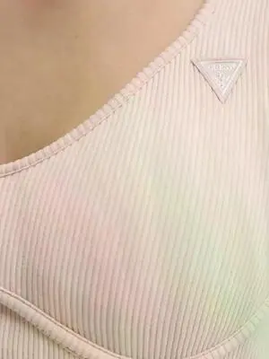 Guess Ribbed V-neck Short Sleeve Top