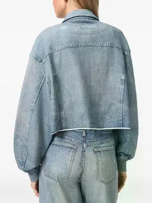 ALLSAINTS Anders Terry Illusion Crop Jacket - Blue