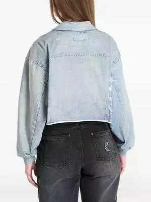 ALLSAINTS Anders Terry Illusion Crop Jacket - Blue