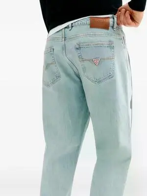 Guess Damon Logo-patch Straight-leg Jeans