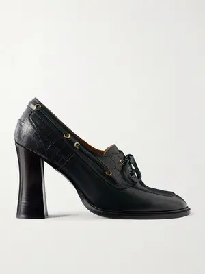 Bally Saule Croc-effect Leather Pumps
