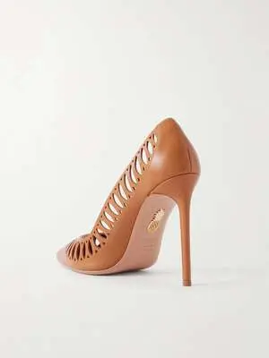 AQUAZZURA Gisele 105 Cut-out Leather Pumps