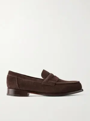 Grenson Epsom Suede Penny Loafers - Brown