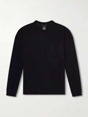 FRIZMWORKS Oversized Waffle-knit Cotton-blend T-shirt - Black