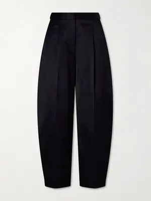 Alaïa Pleated Cotton-blend Tapered Pants