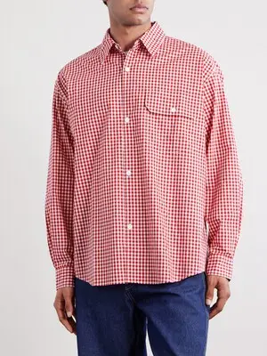 FRIZMWORKS Ease Gingham Cotton Shirt - Red
