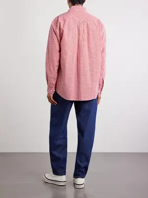 FRIZMWORKS Ease Gingham Cotton Shirt - Red